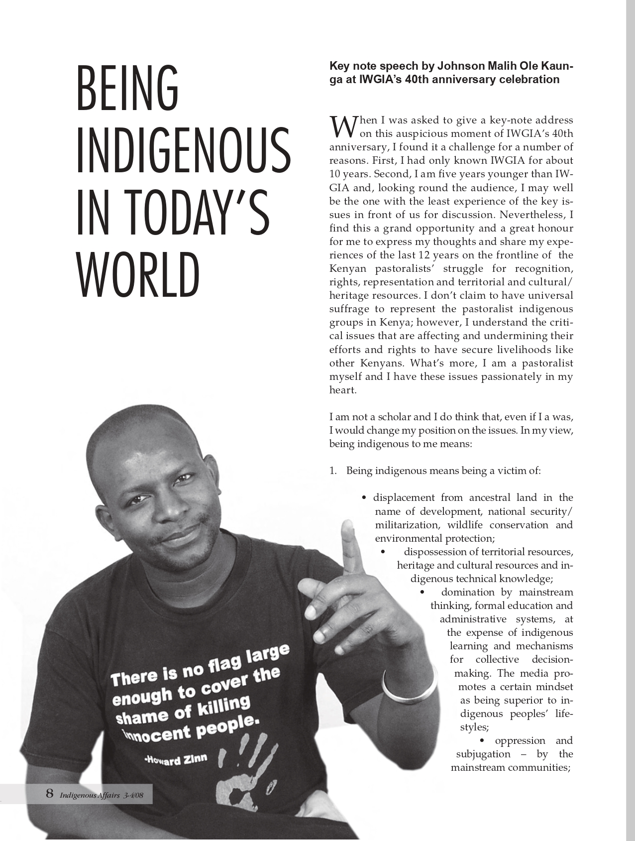 Indigenous Affairs 3-4/08: Being Indigenous in today's world - IWGIA ...